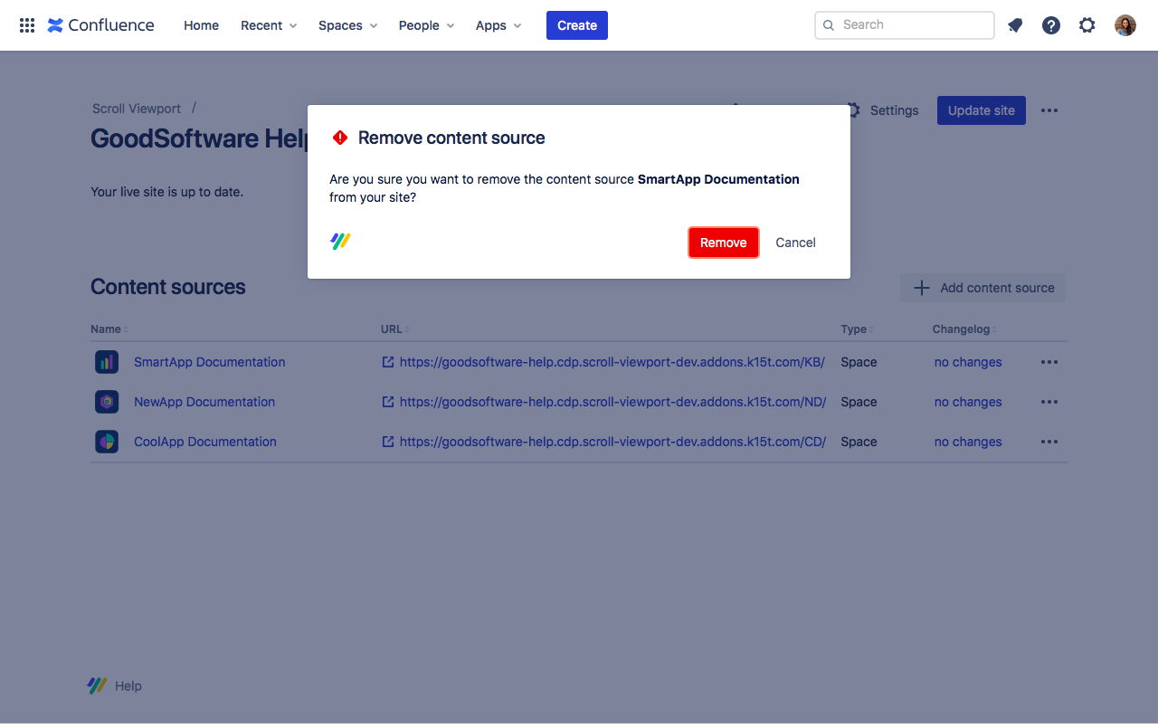 Add and Remove Content Sources | K15t – Help Center